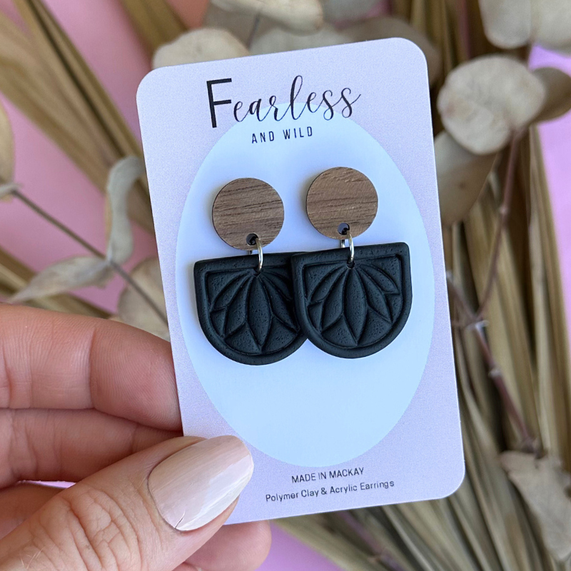Meg Black - Small Earrings - Black Handmade Earrings – Fearless And Wild