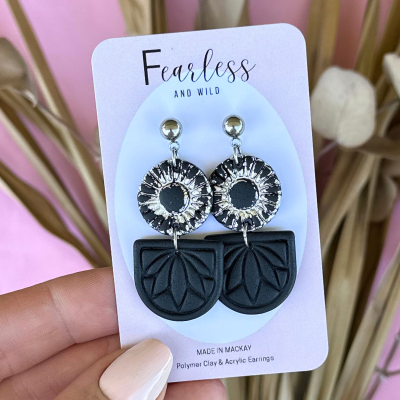 Ember Black - Black Handmade Earrings - Black Handmade Earrings ...