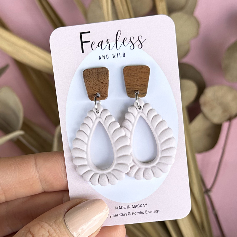 Gail Nude - Handmade Clay Earrings - Nude Womens Earrings – Fearless ...