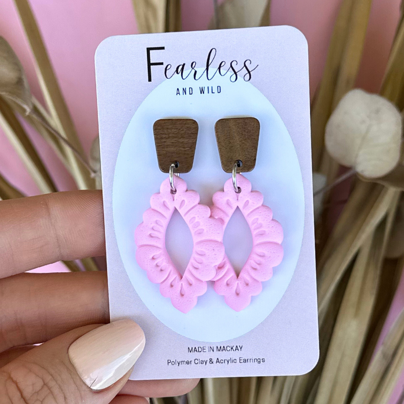 Wren Pink | Pink Earrings | Pink Handmade Earrings Australia – Fearless ...