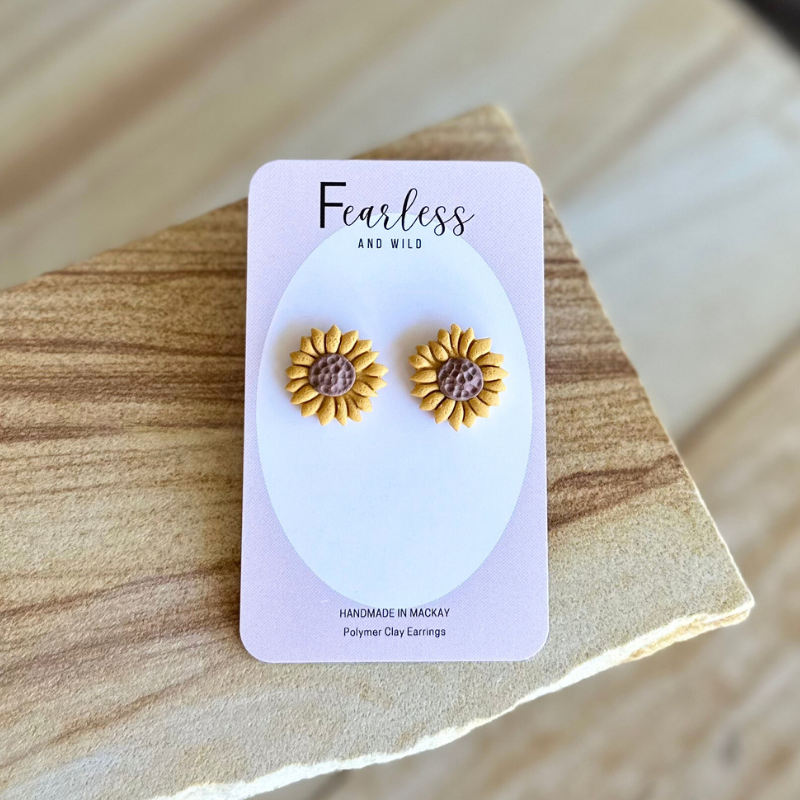Polymer Clay Sunflower Earrings - Sunflower Earrings – Fearless And Wild