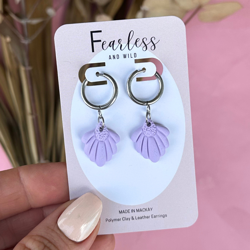 Daisy Petal Purple Dangle - Flower Earrings - Petite Earrings ...